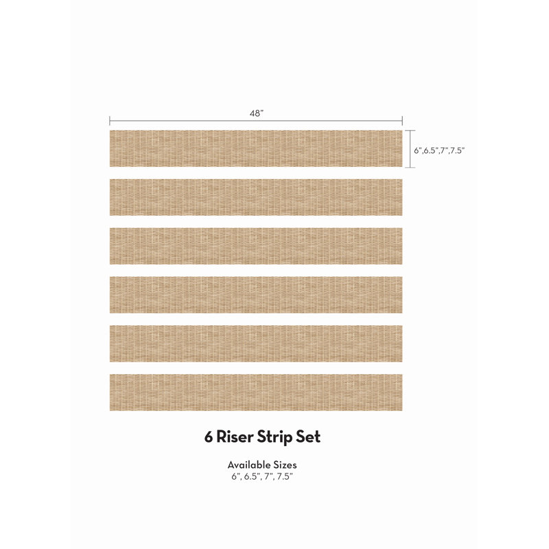 Bayou Breeze Groningen Rattan Weave Peel and Stick Stair Riser Strips ...