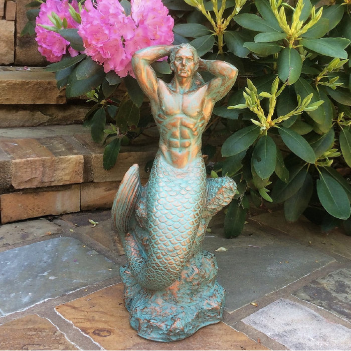 HomeStyles Life's a Beach Sexy Merman Mermaid on Coastal Rock Statue ...