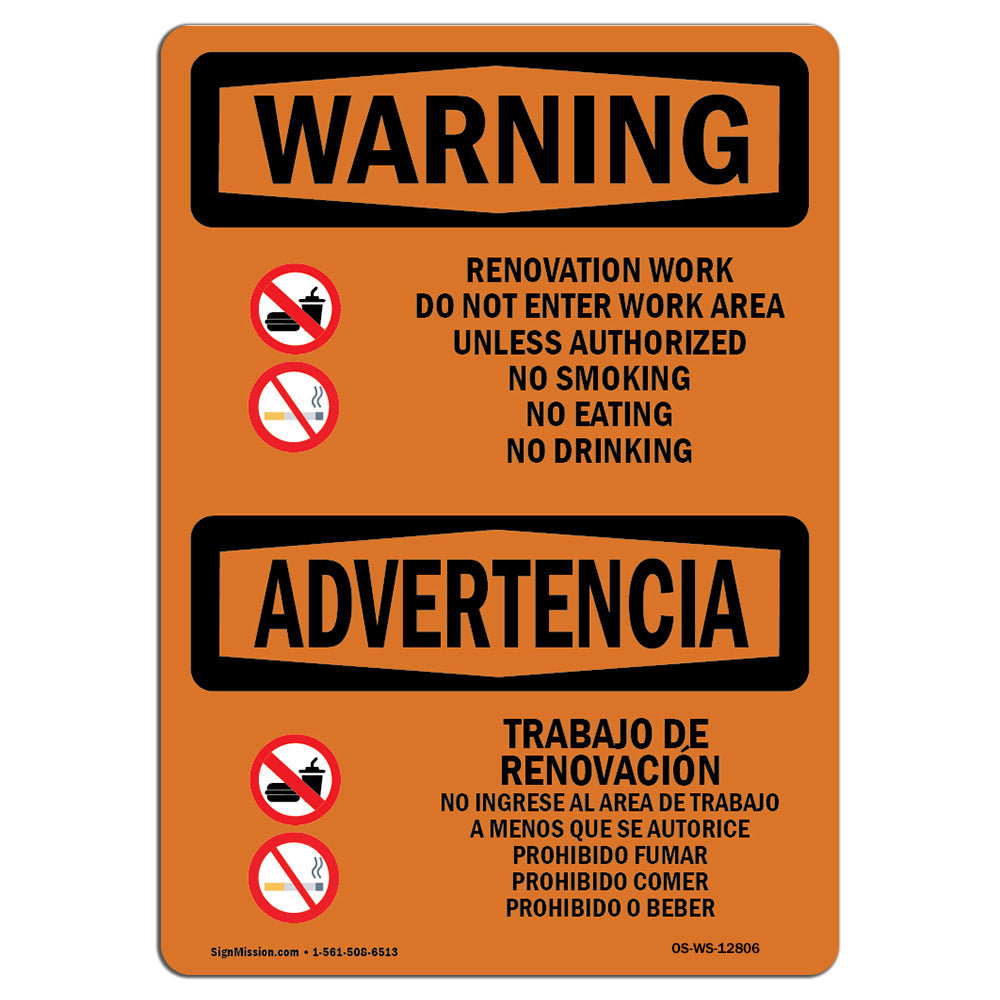 SignMission Renovation Work Do Not Enter Work Area Sign | Wayfair