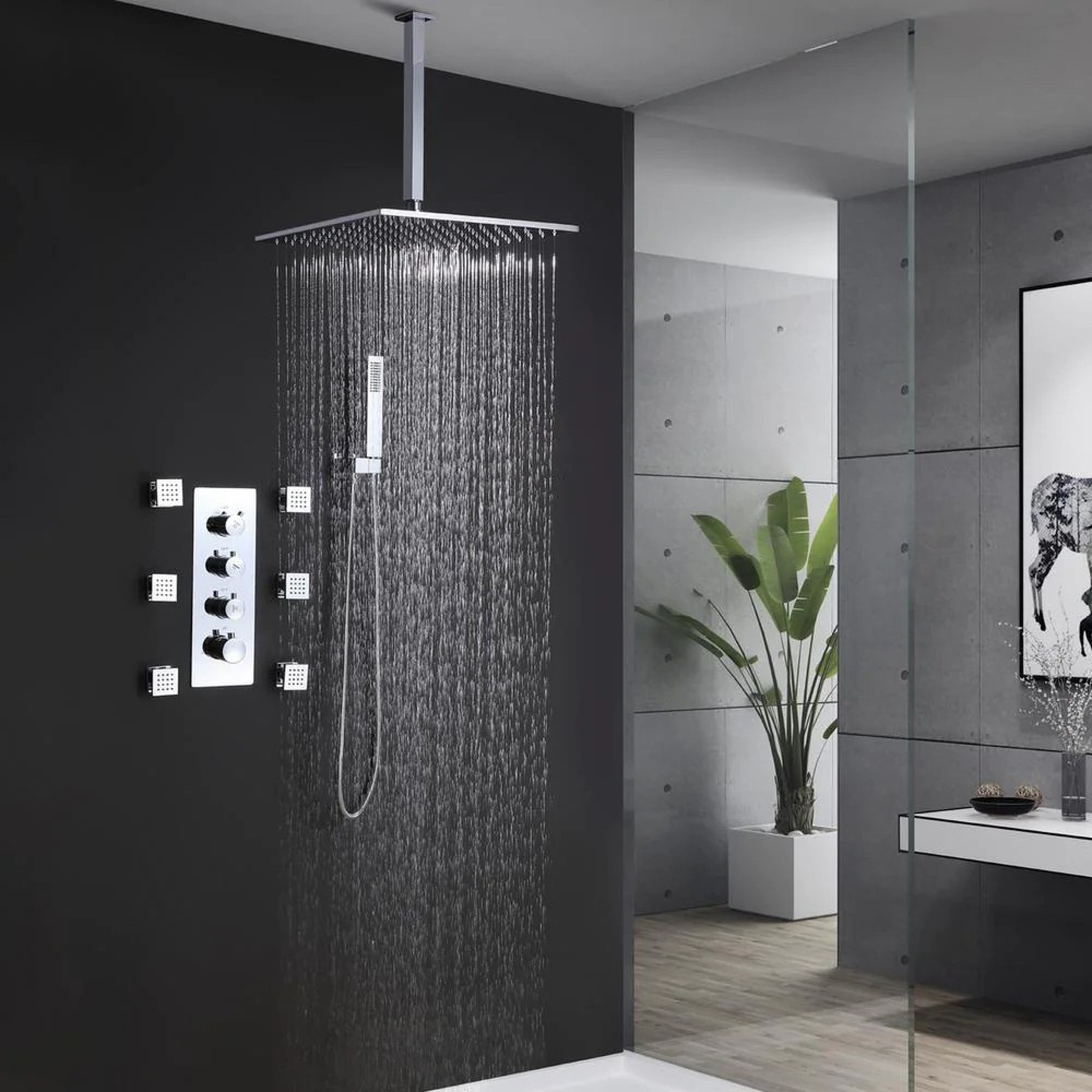 antfurniture Luxury Thermostatic Mixer Shower System with Rough-in ...