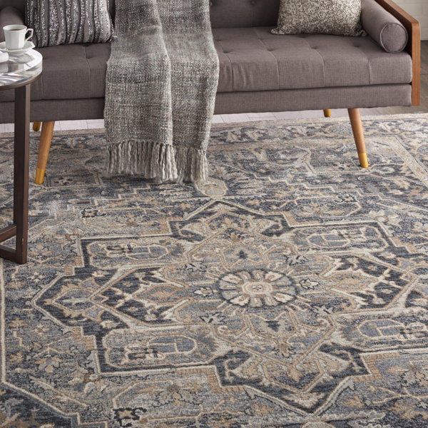 Bungalow Rose Melani Performance Blue/Beige Rug & Reviews | Wayfair