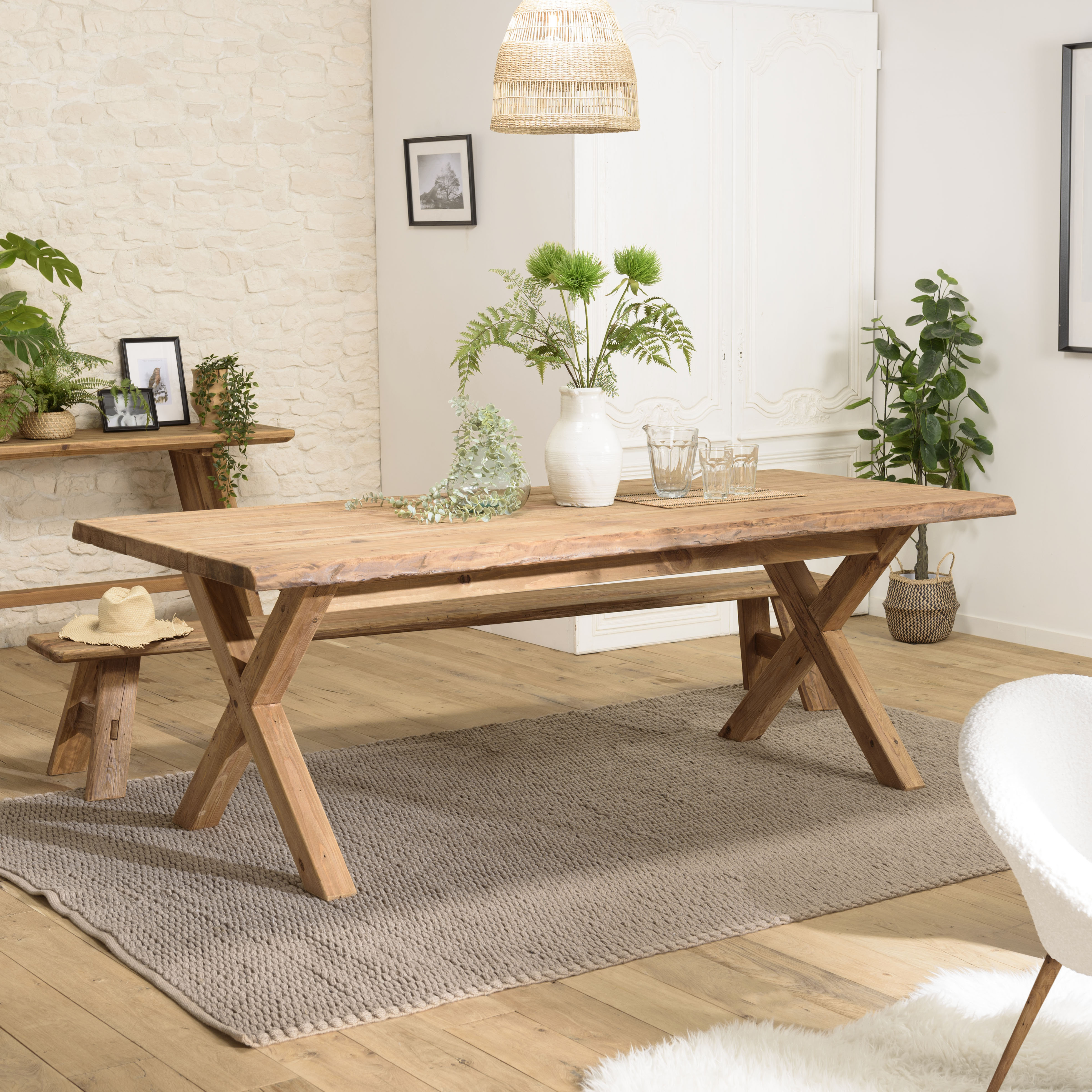 Union Rustic Brayfield 220Cm Pine Solid Wood Dining Table | Wayfair.co.uk