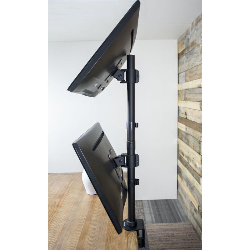 VIvo Dual Vertical Monitor Desk Mount & Reviews | Wayfair