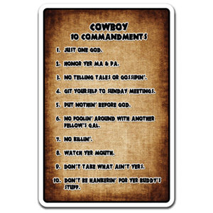 SignMission Cowboy 10 Commandments Sign | Wayfair