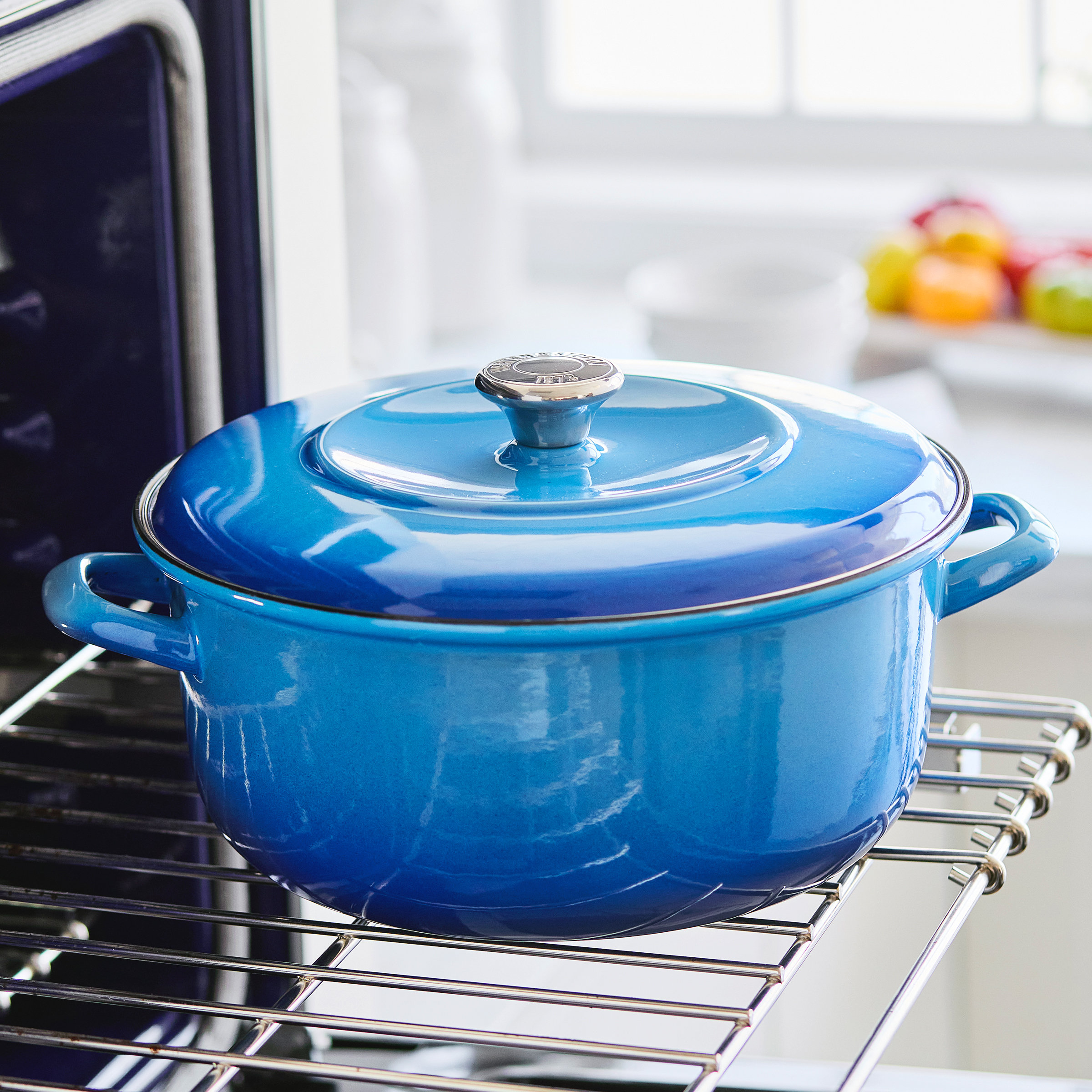 Merten And Storck 7 Quarts Qt Non Stick Enameled Cast Iron Round Dutch