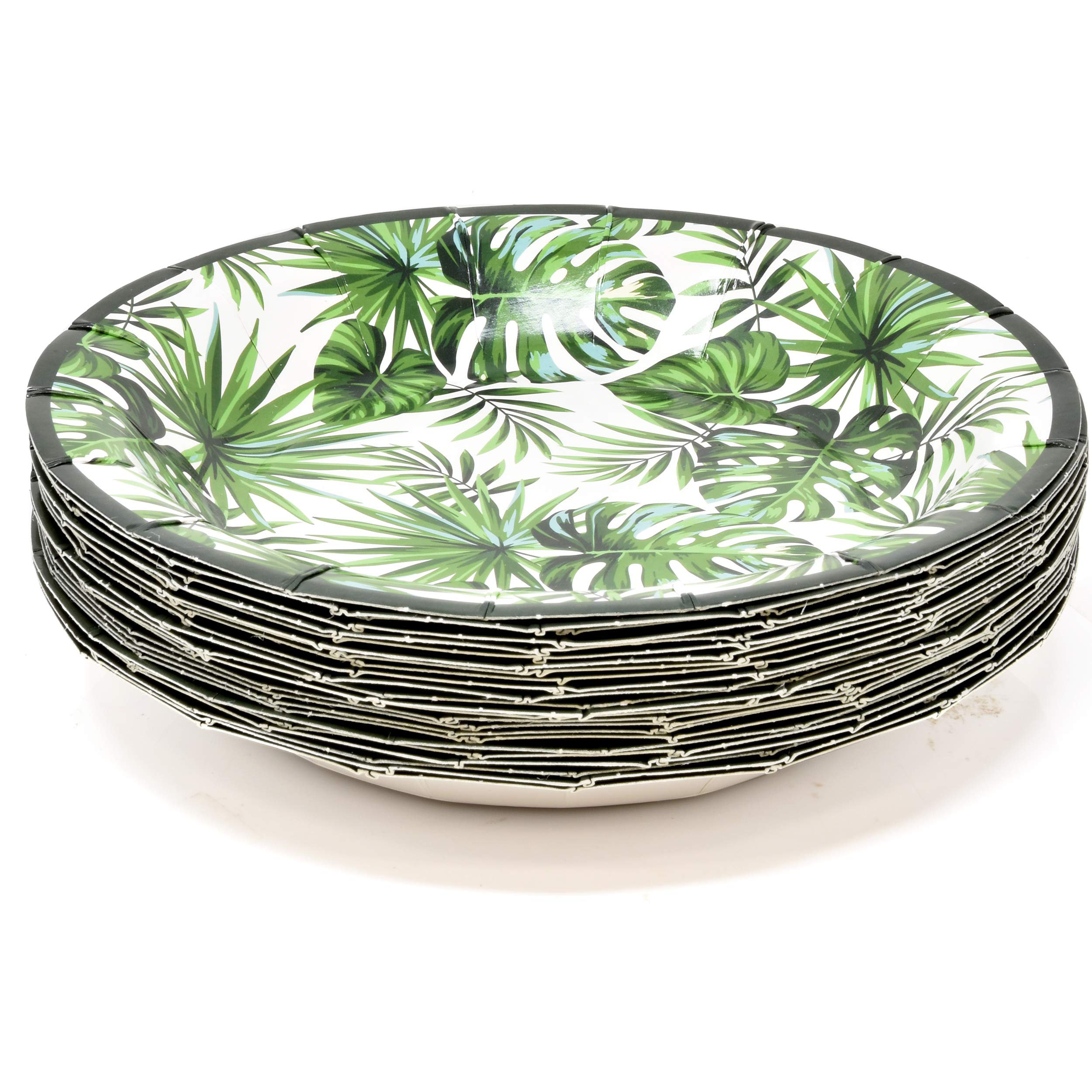 365usdeal Tropical Palm Leaf Party Supplies Set, 24 9 "Dinner Plate 24 ...