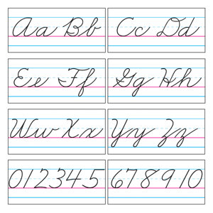 Trend Enterprises Basic Alphabet Zaner-Bloser Cursive Classroom Border ...