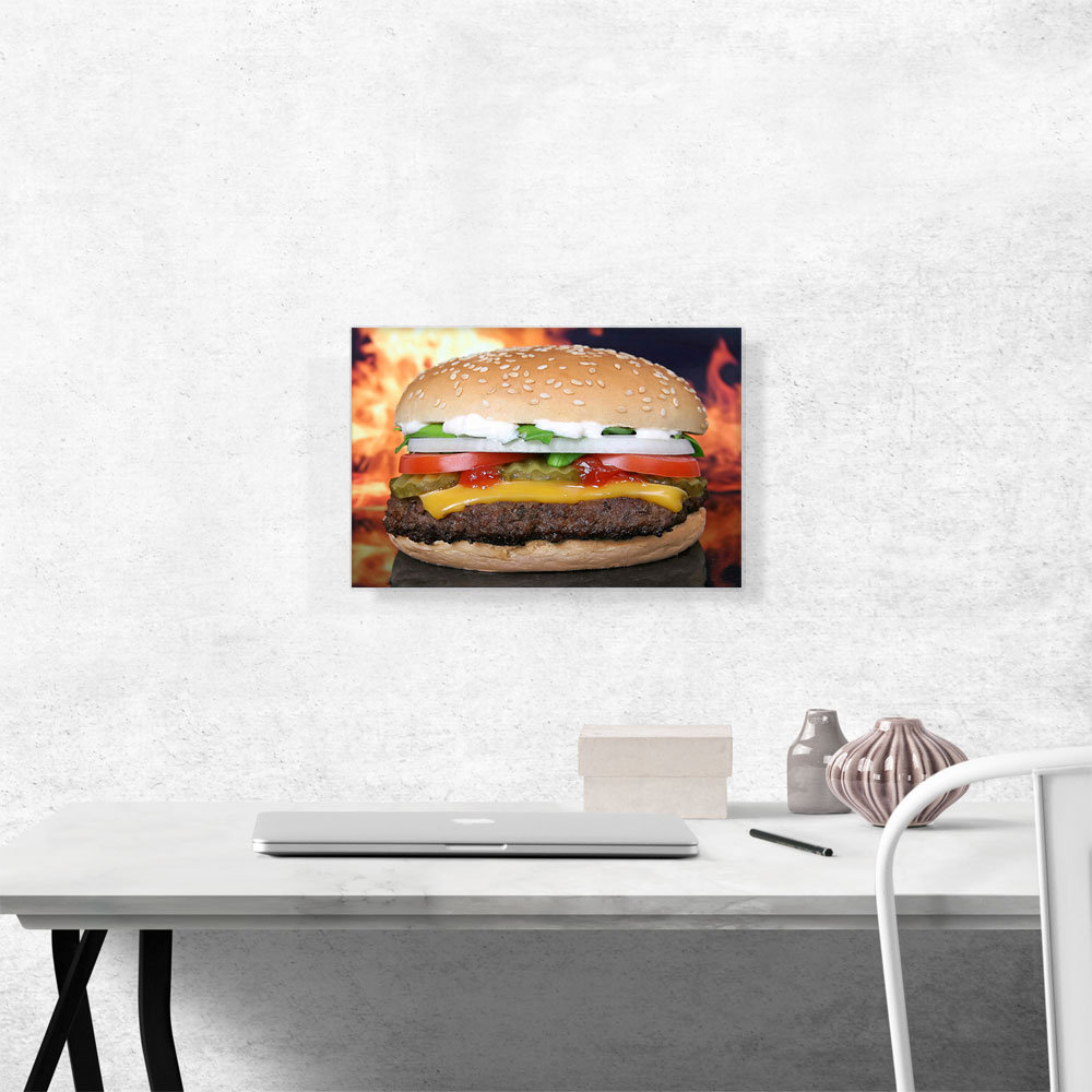 ARTCANVAS Burger Restaurant - Wrapped Canvas Photograph | Wayfair