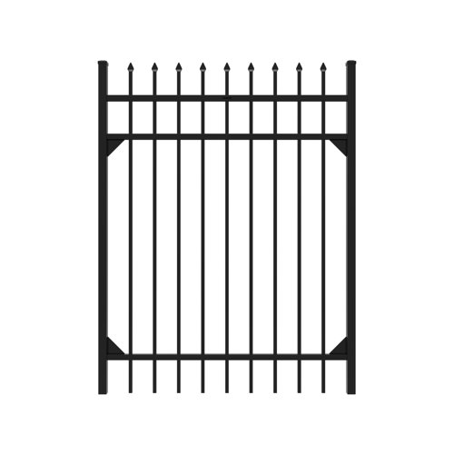Fortress Building Products Athens Gloss Black Metal Gate | Wayfair