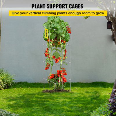 VEVOR Tomato Cages, 11.8' X 11.8' X 46.1', 10 Packs Square Plant ...