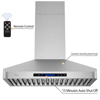 Awoco 36 Inches 900 Cubic Feet Per Minute CFM Ducted Wall Mount Range ...