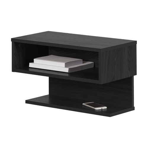 South Shore Fusion Floating Nightstand Gray Oak & Reviews | Wayfair