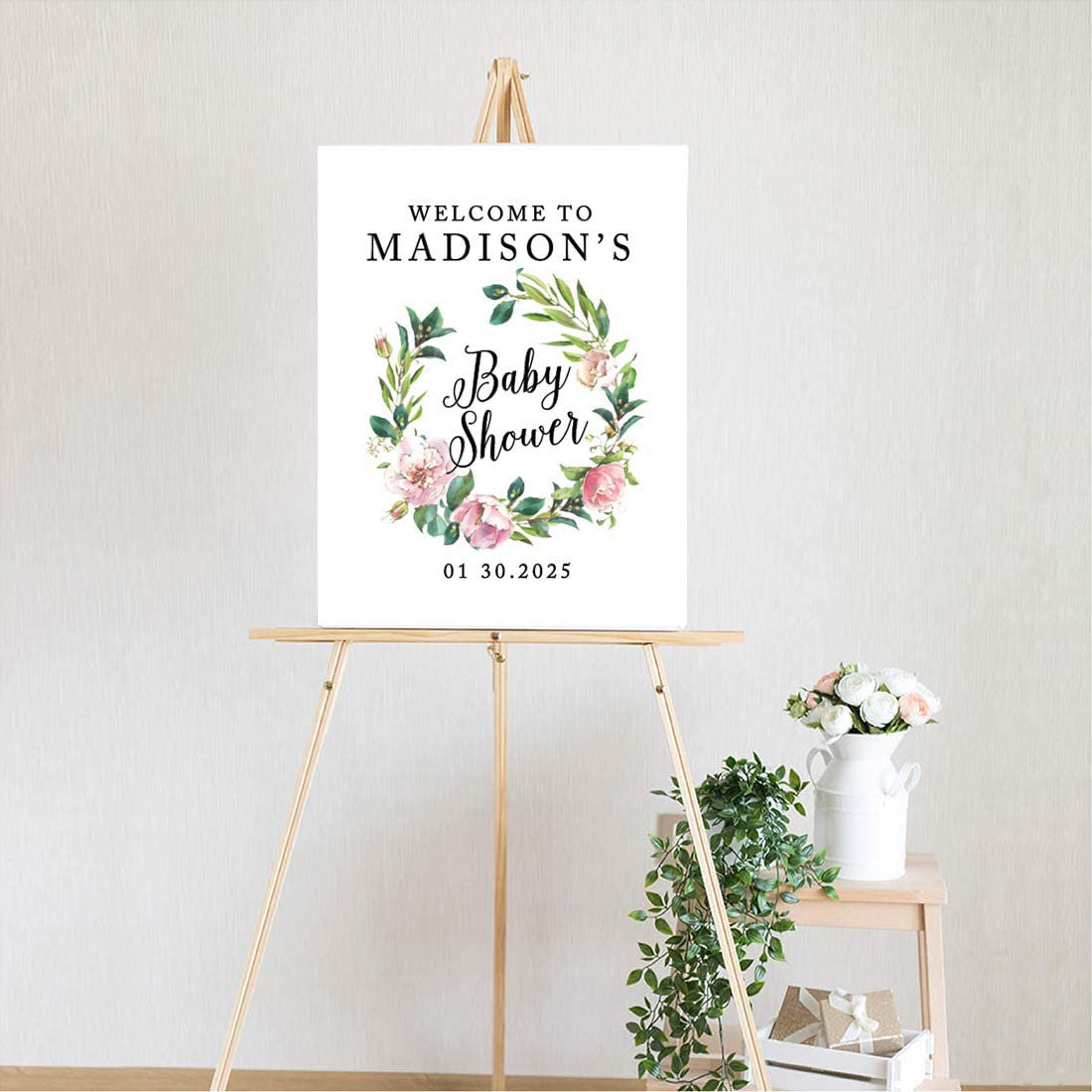 Zoomie Kids Custom Large Baby Shower Canvas Welcome Sign | Wayfair