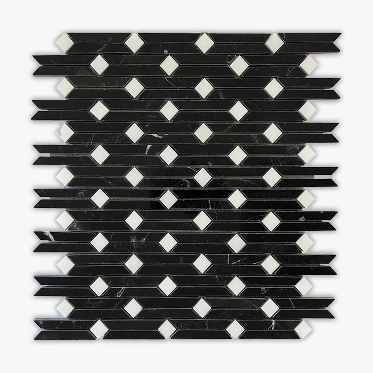 Direct Stone Source Nero Marquina 12" x 12" Marble Pinwheel Mosaic Wall ...