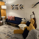 17 Stories Barba Area Rug in Blue/Orange & Reviews | Wayfair