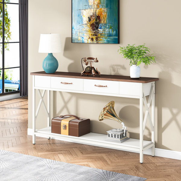 Breakwater Bay Grimball 71" Console Table with 2 Drawers, Long Sofa ...