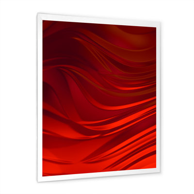 Wrought Studio Abstract Red Wave Liquid Art II Framed On Canvas ...