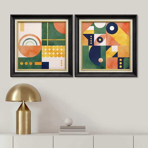 SIGNLEADER Mid-Century Modern Colorful Polygon Collage Classic Vintage ...