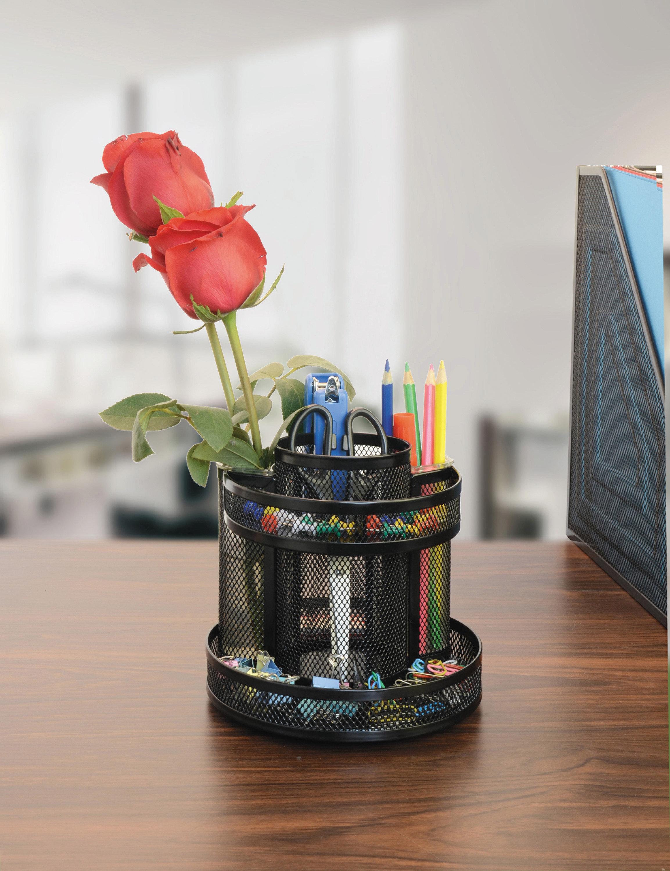 17 Stories Metal Mesh Desktop Organizer | Wayfair