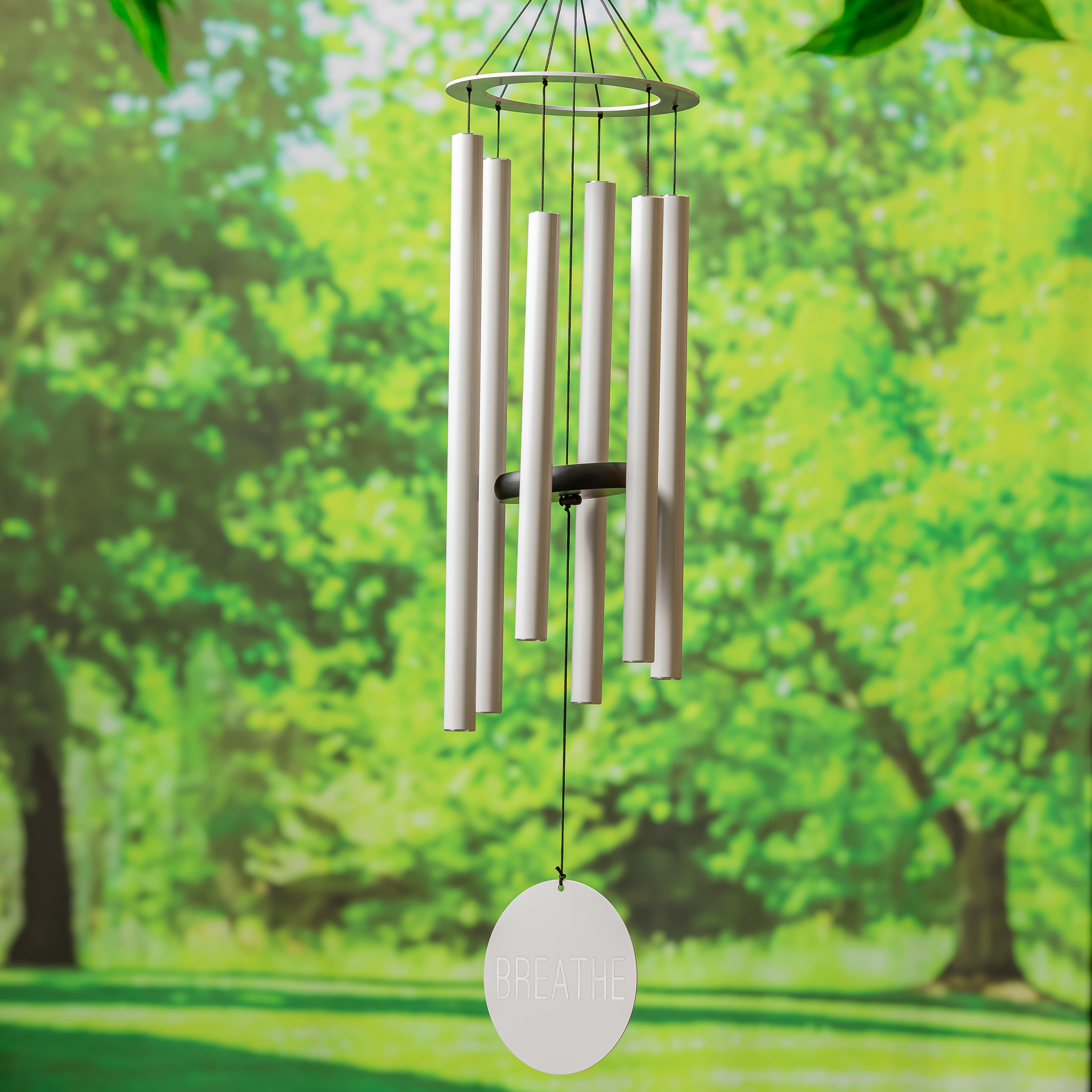 Trinx Evenny Laser Etched Painted Wood Hand Tuned Wind Chime | Wayfair