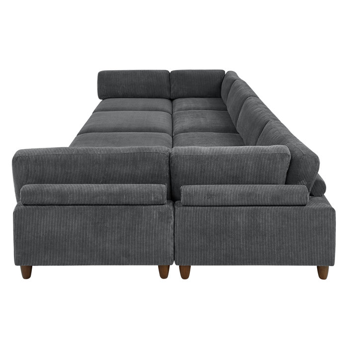 Wade Logan® 8 - Piece Upholstered Sectional & Reviews | Wayfair