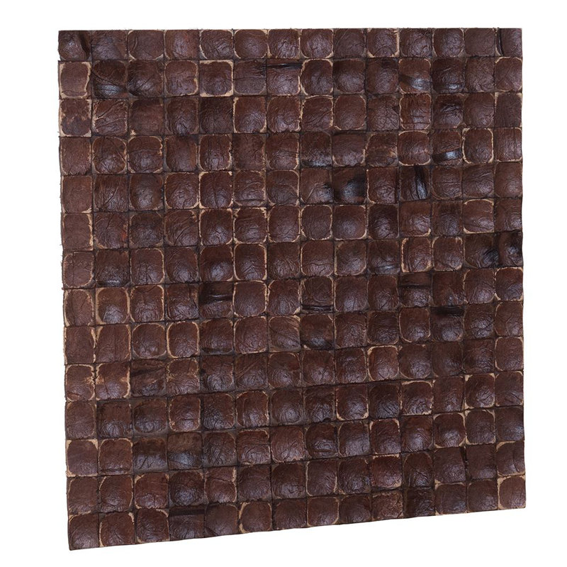 Ecotessa Kelapa Coconut Shell Mosaic Tile in Brown Luster | Wayfair