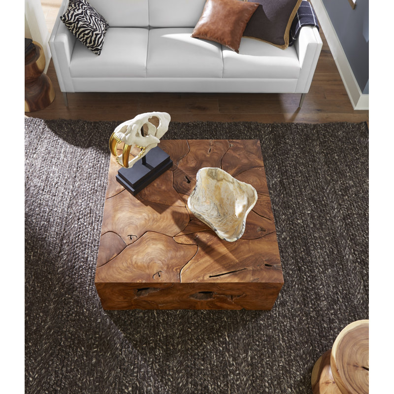 Phillips Collection Teak Chunk Solid Wood Block Coffee Table & Reviews ...