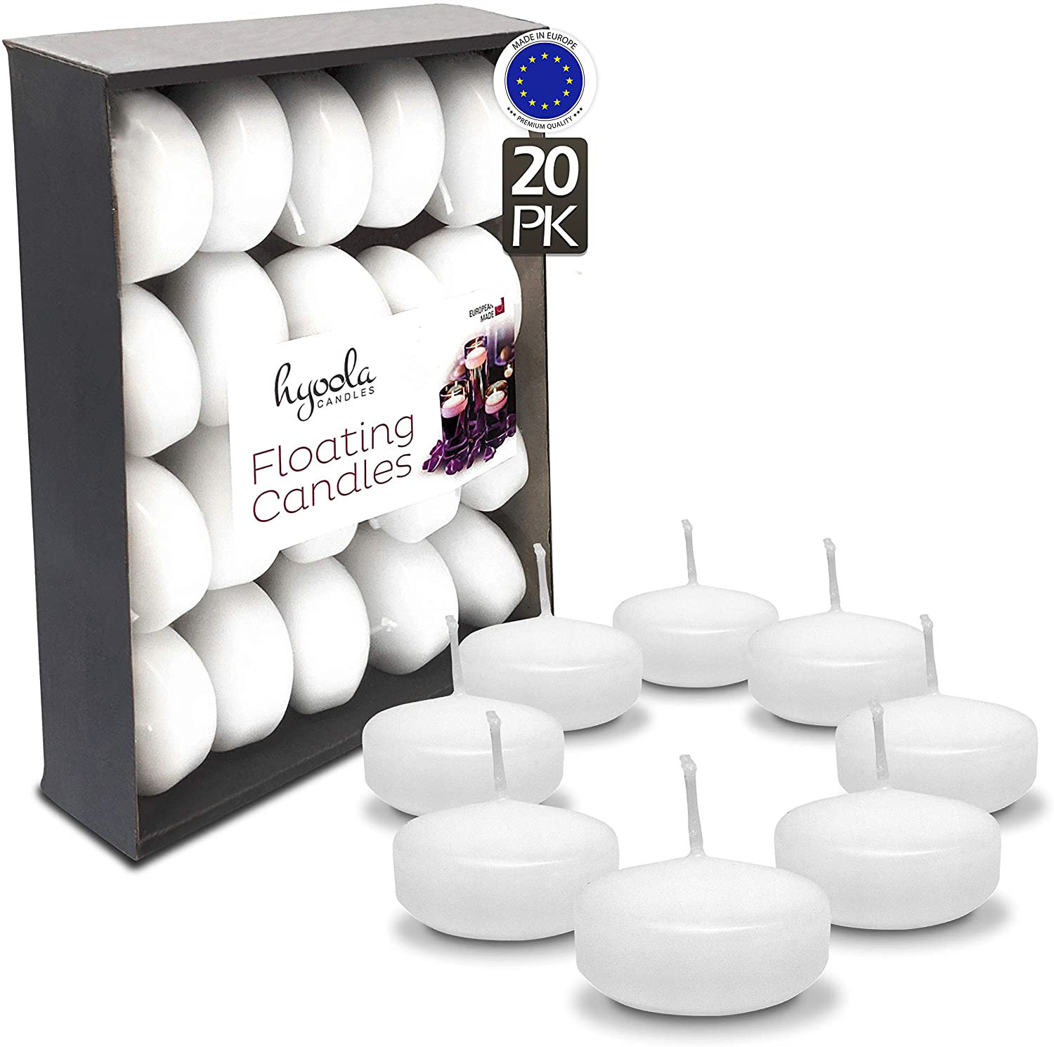 Hyoola, 2 Inch Premium Round Floating Candles - Ivory (20 Pack) | Wayfair