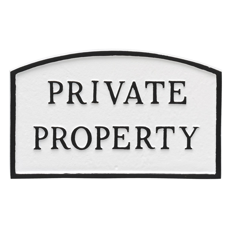 Montague Metal Products Arch Private Property Statement 2-Line Wall ...