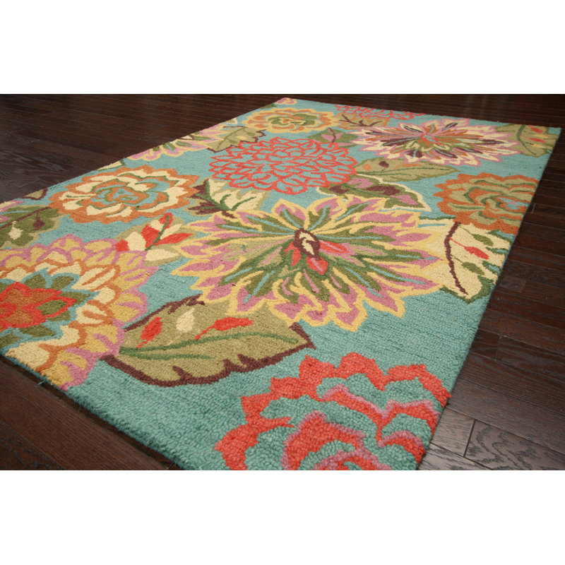 Winston Porter Vislobokov Handmade Wool Red/Beige/Turquoise Blue Rug ...