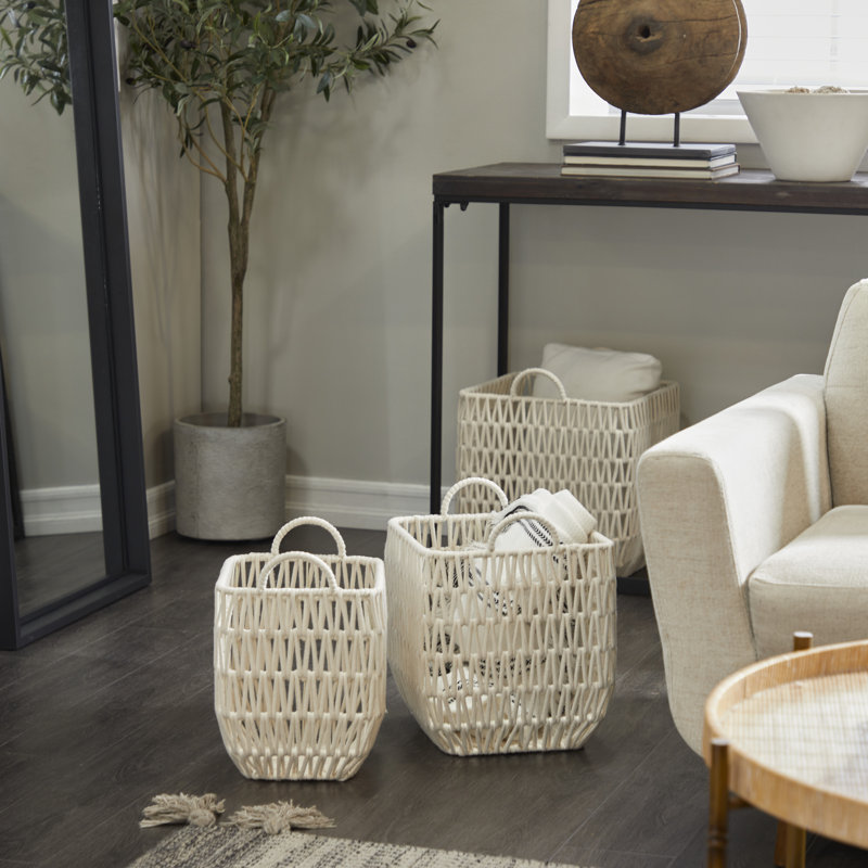 Beachcrest Home 3 Piece Fabric Basket Set | Wayfair