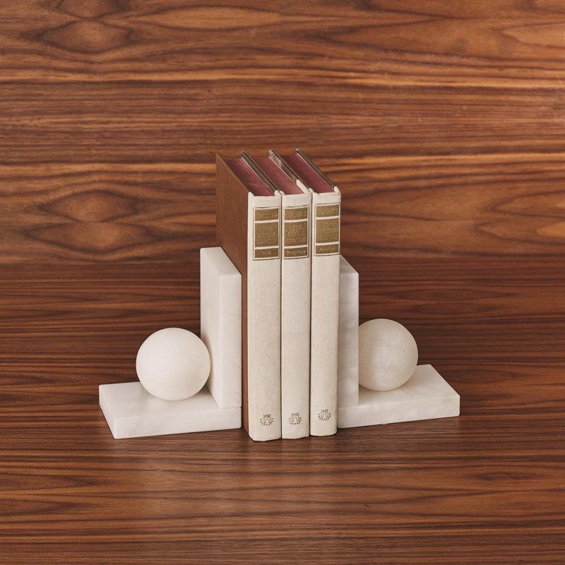 AllModern Alabaster Ball Bookend | Wayfair