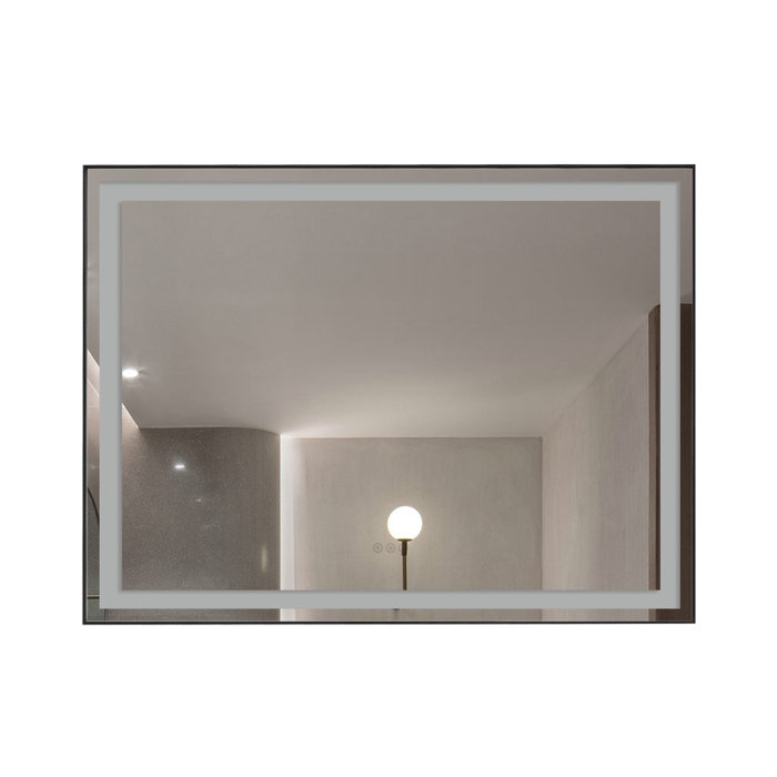 SMARTLET Rectangle LED Metal Wall Mirror | Wayfair
