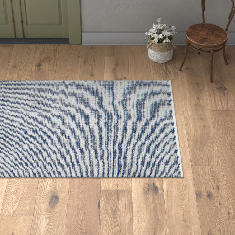 Plainsfield Handmade Wool Ivory/Navy Rug & Reviews | Birch Lane