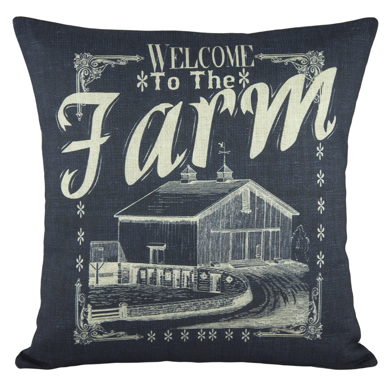 TheWatsonShop Welcome To The Farm Throw Pillow | Wayfair