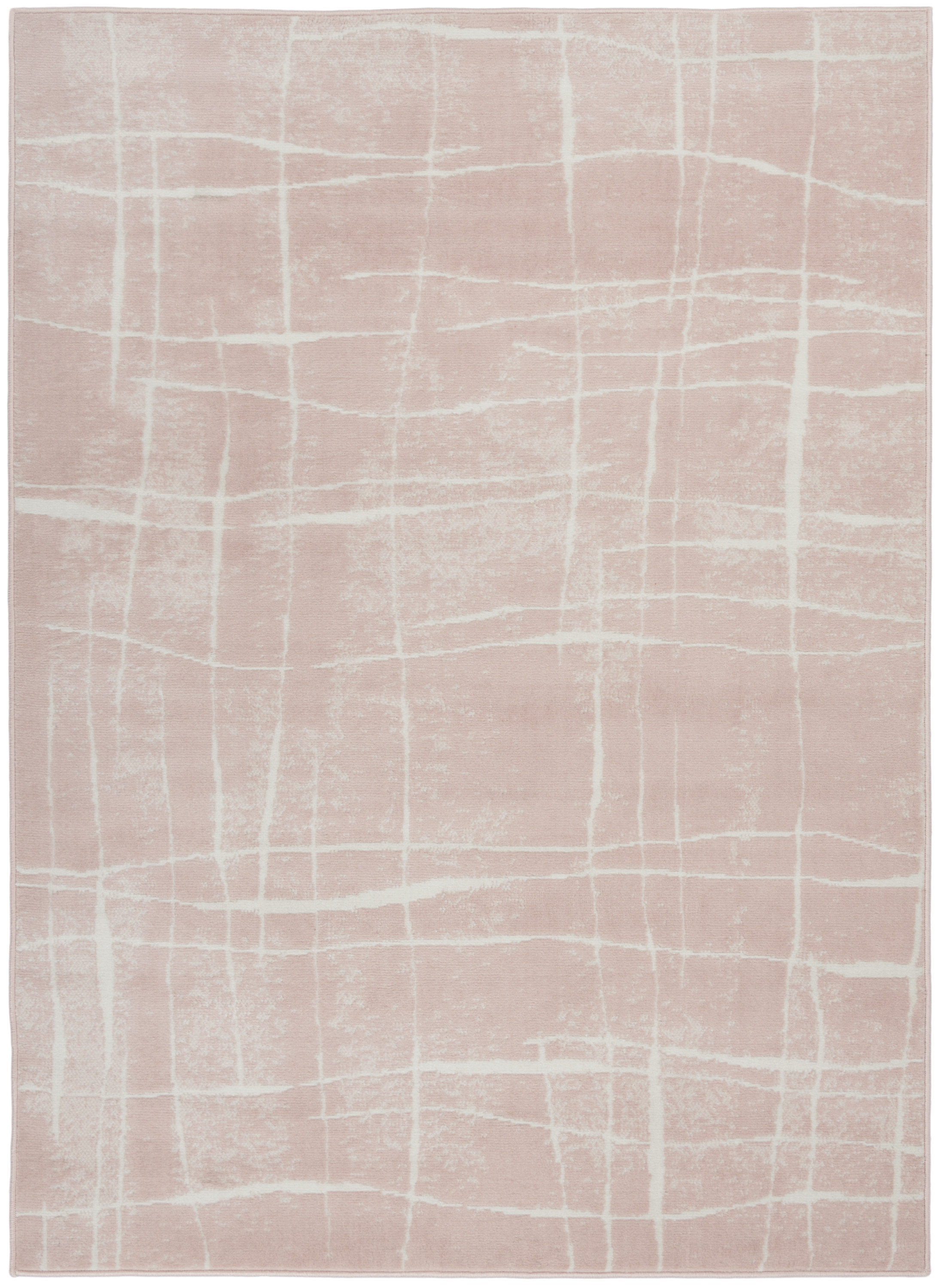 17 Stories Performance Pink/White Rug | Wayfair