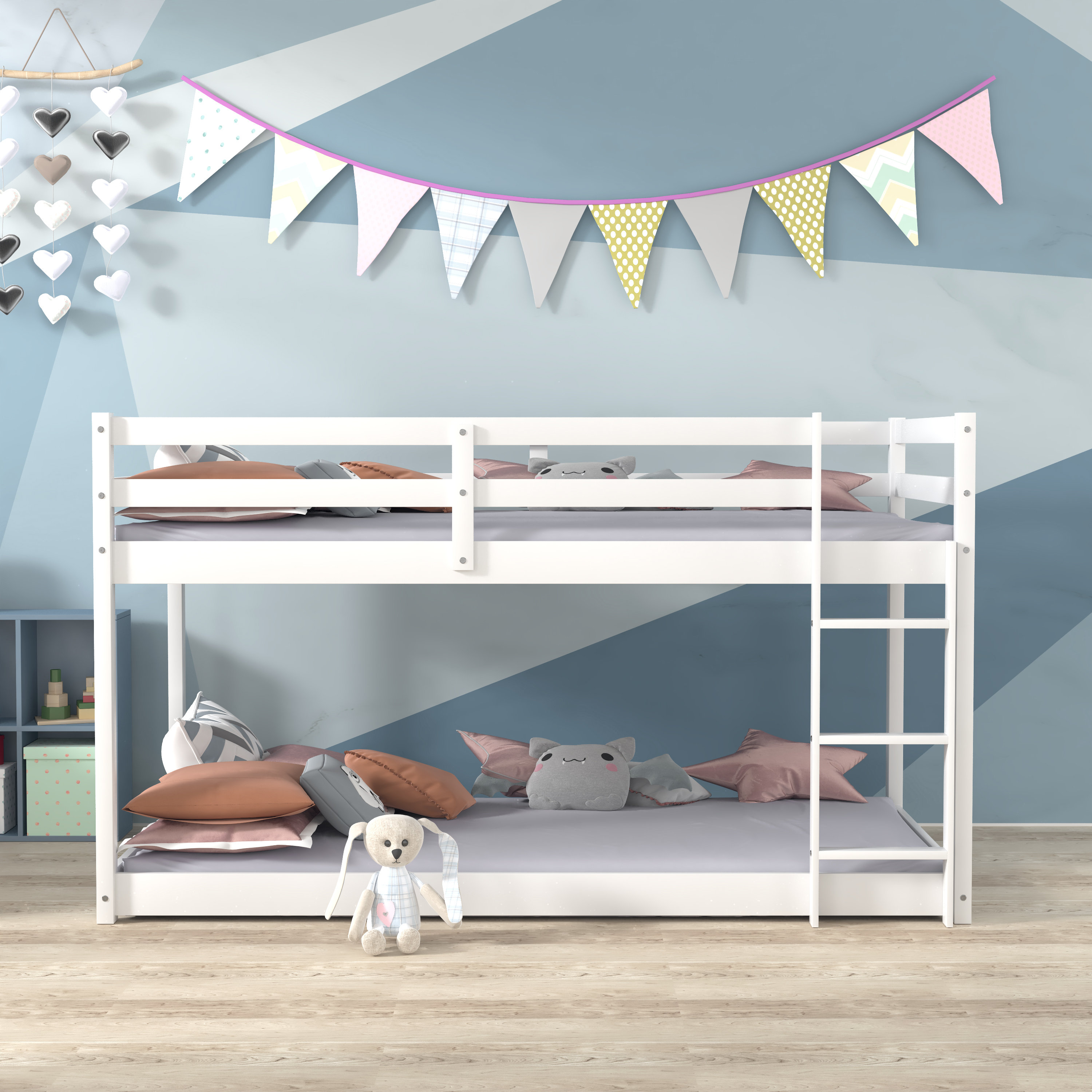 Harriet Bee Fenel Twin Over Twin Standard Bunk Bed by Harriet Bee | Wayfair