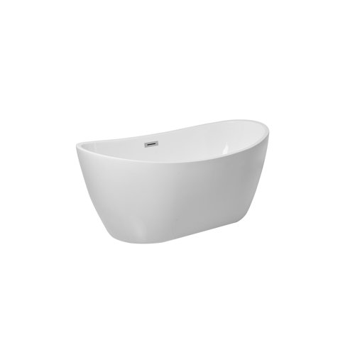 Ivy Bronx Ardis 54'' x 29'' Freestanding Soaking Acrylic Bathtub ...