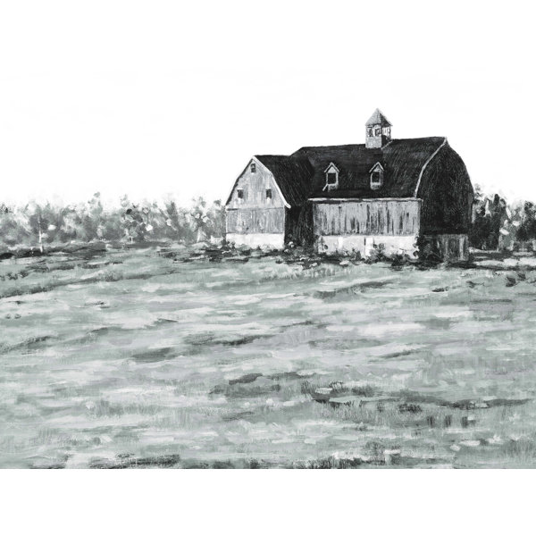 August Grove® Moody Barn - Wrapped Canvas Print | Wayfair