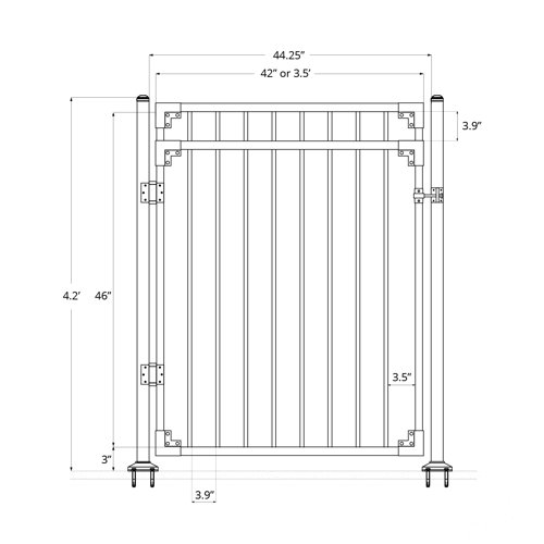 XCEL 60'' H x 48'' W Black Metal Gate & Reviews | Wayfair