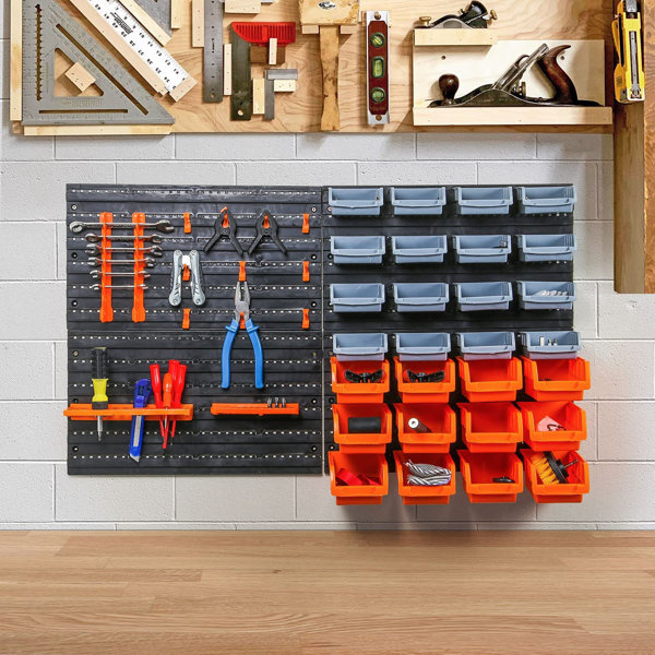 WFX Utility 44 Piece Storage Bins and Backboards Tool Organiser Box Set ...