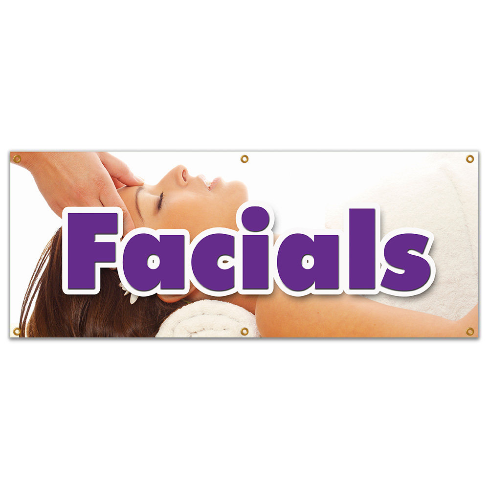 SignMission FACIALS BANNER SIGN Spa Beauty Shop Massage Manicure ...