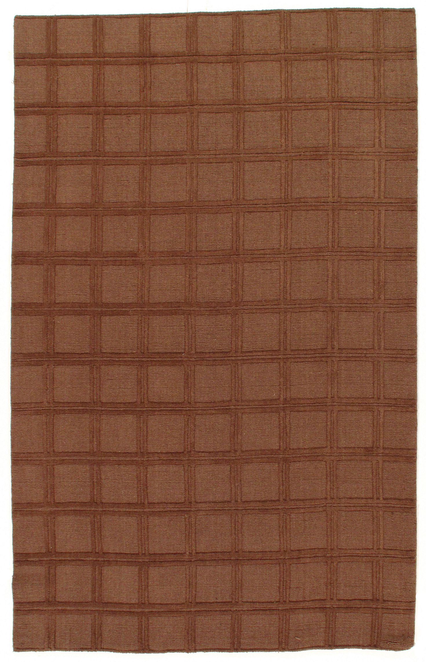 Pasargad NY Handmade Hand-Knotted Wool Brown Rug | Wayfair