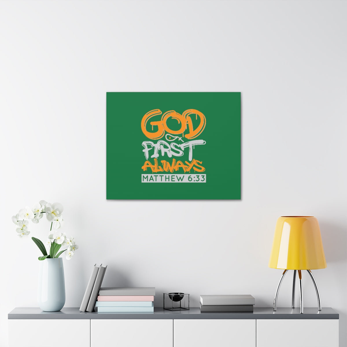 Trinx God First Always Matthew 6:33 Dark Green Bible Verse - Wrapped ...