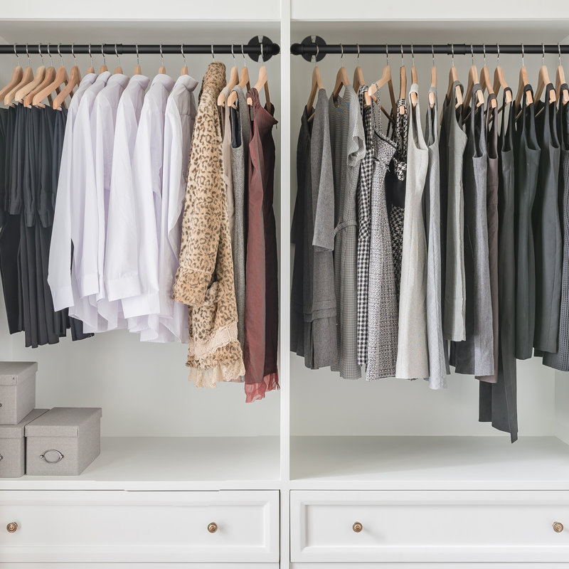 Williston Forge Jafr 36.2'' Wall Mounted Clothes Rack | Wayfair