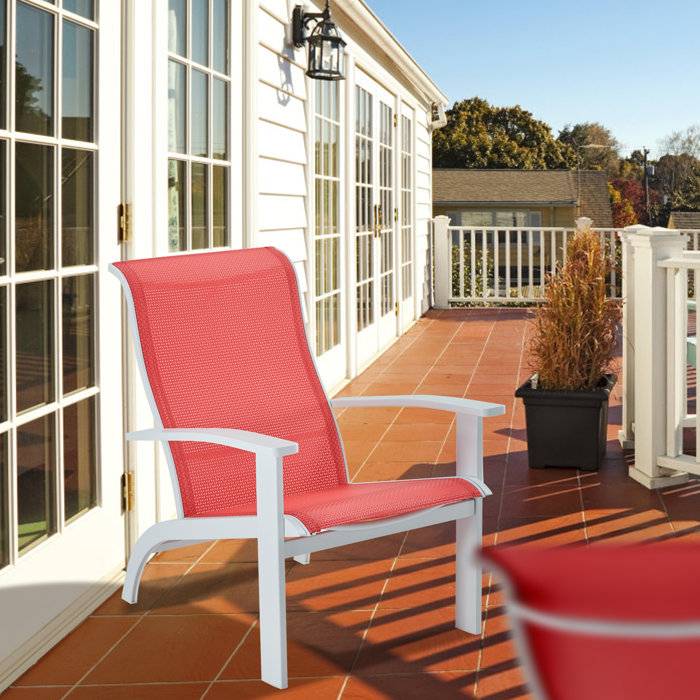 Ebern Designs Eillet Metal,Textilene Outdoor Adirondack Chair | Wayfair
