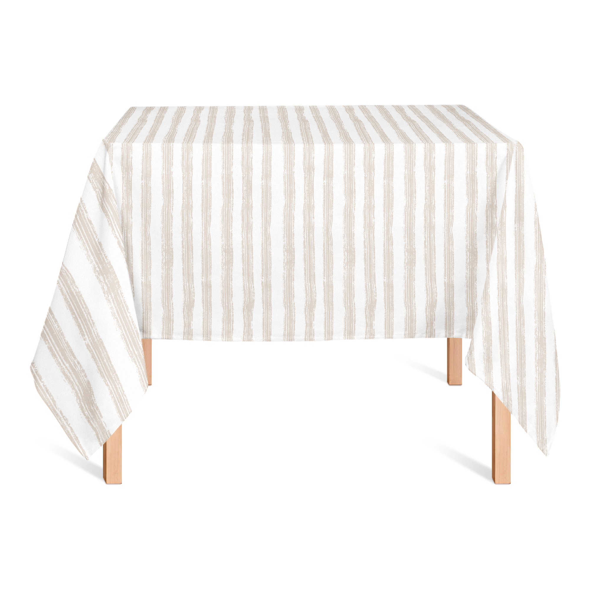 Ebern Designs Neutral Easy Stripes Tablecloth | Wayfair
