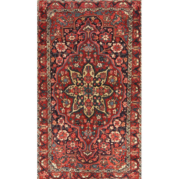 Hokku Designs Grimball Handmade Wool Red Rug | Wayfair