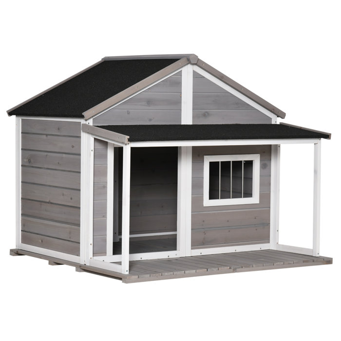 Archie & Oscar™ Mitzi Gray Wood Dog House | Wayfair