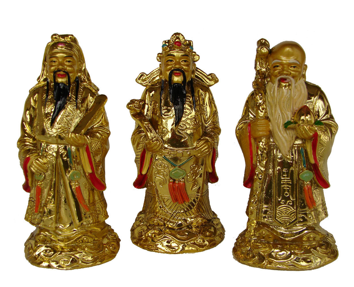 Bungalow Rose 3 Piece Gods: Fuk God, Luk God, Sau God Figurine | Wayfair